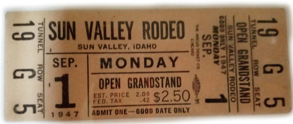 Rodeo Ticket from 1947 - Sawtooth Rangers Riding Club